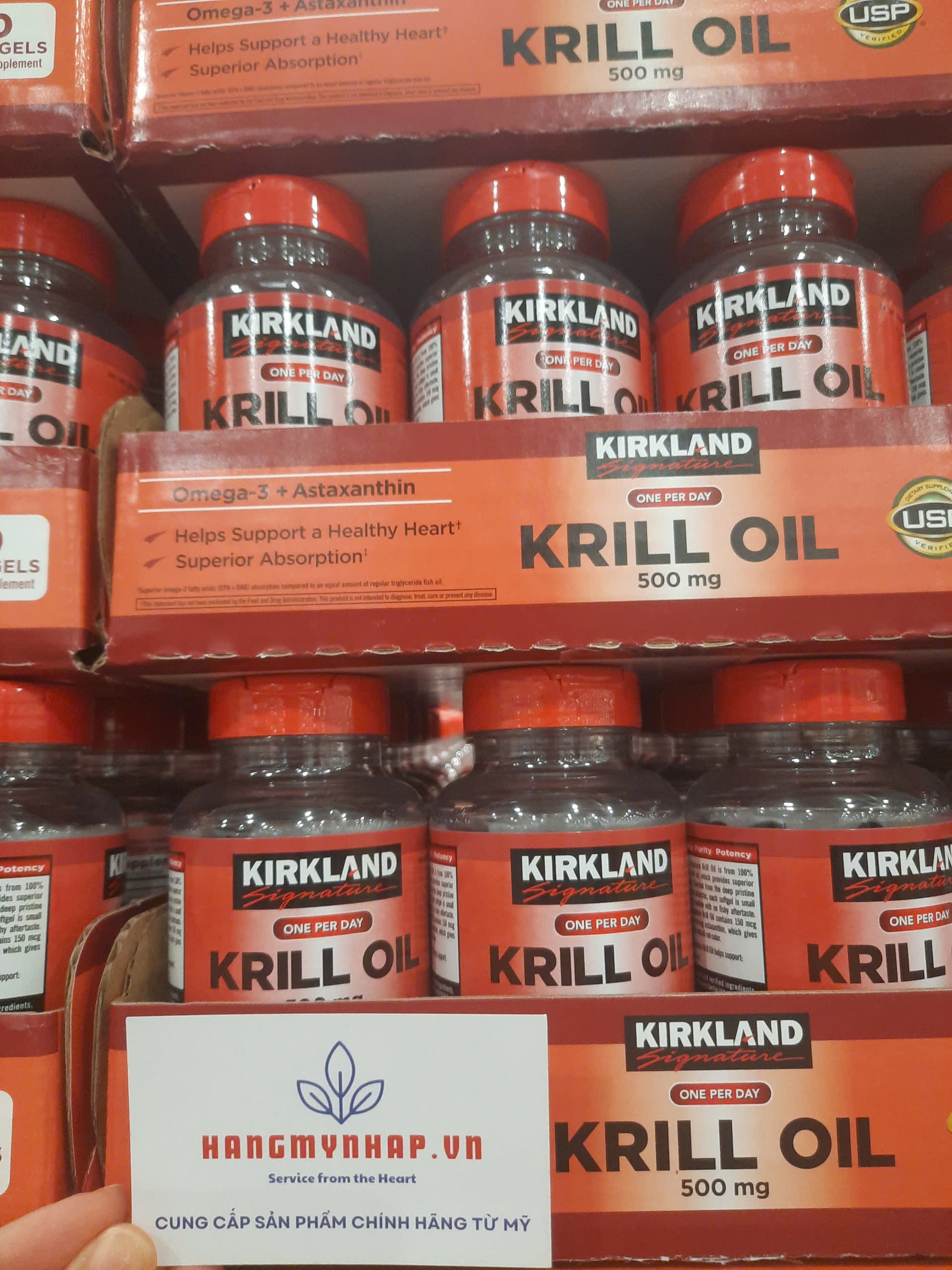Viên uống dầu nhuyễn thể Kirkland Signature Krill Oil 500mg 180 viên