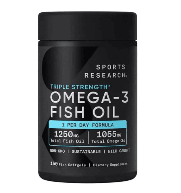Dầu cá Sports Research Triple Strength Omega 3 Fish Oil, 150 viên của Mỹ